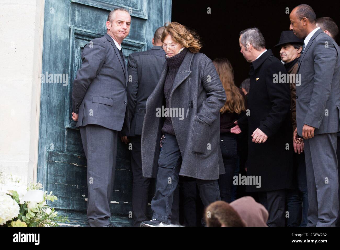 Jane Birkin at the funeral ceremony of French actress Anna Karina at ...
