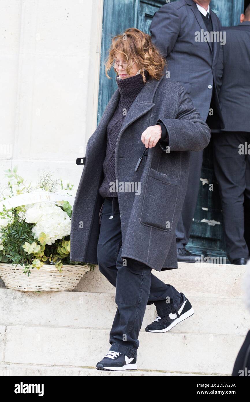 Jane Birkin at the funeral ceremony of French actress Anna Karina at ...