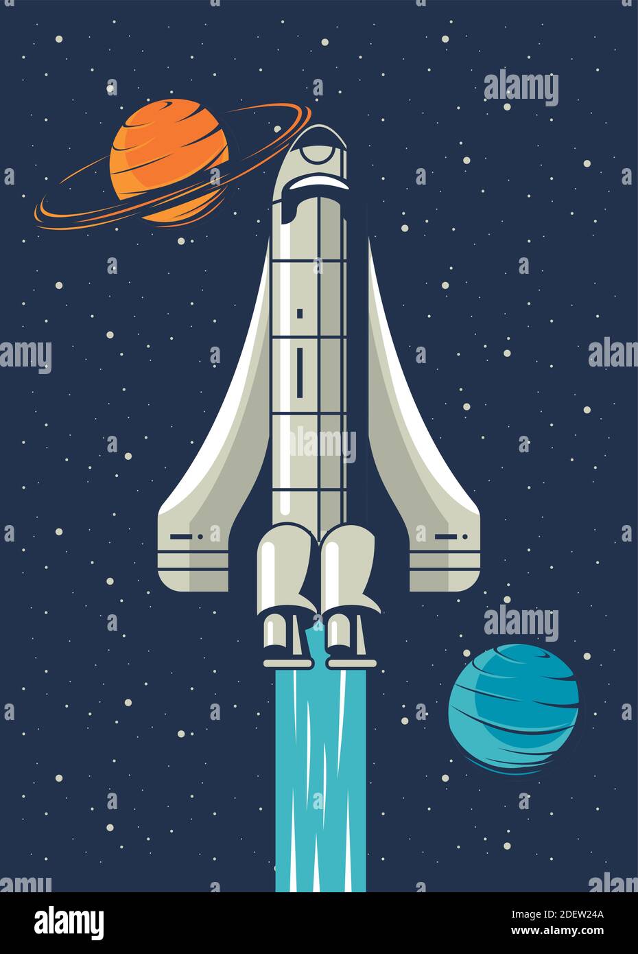 Vintage Spaceship Poster