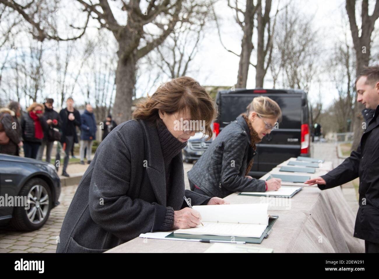 Jane Birkin at the funeral ceremony of French actress Anna Karina at ...