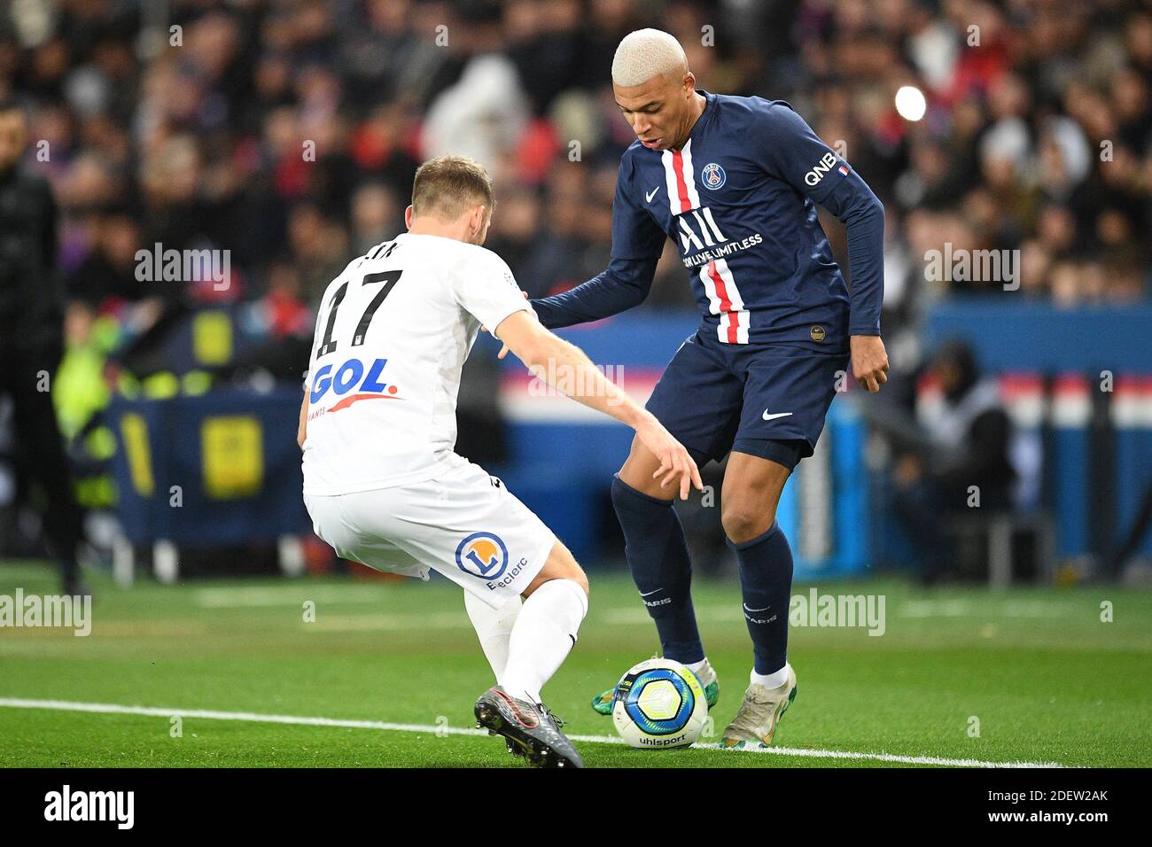 Kylian Mbappe of Paris Saint-Germain in action during the Ligue 1 match ...
