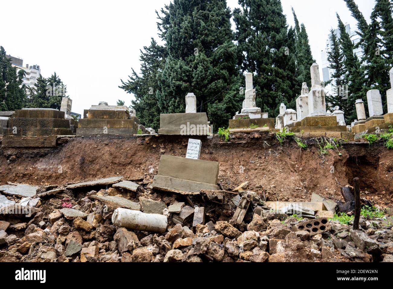 Beirut only Jewish cemetery has swept away entire graves after heavy ...
