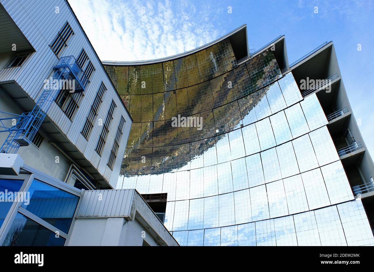 Odeillo’s big solar furnace near Font Romeu. The solar furnace uses 2 ...