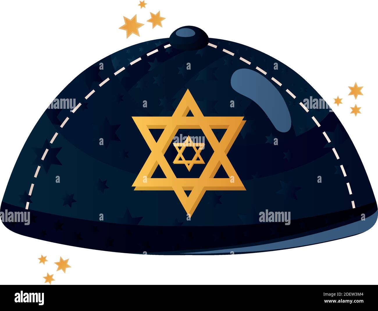 jewish hat with star hanukkah celebration traditional icon Stock Vector ...