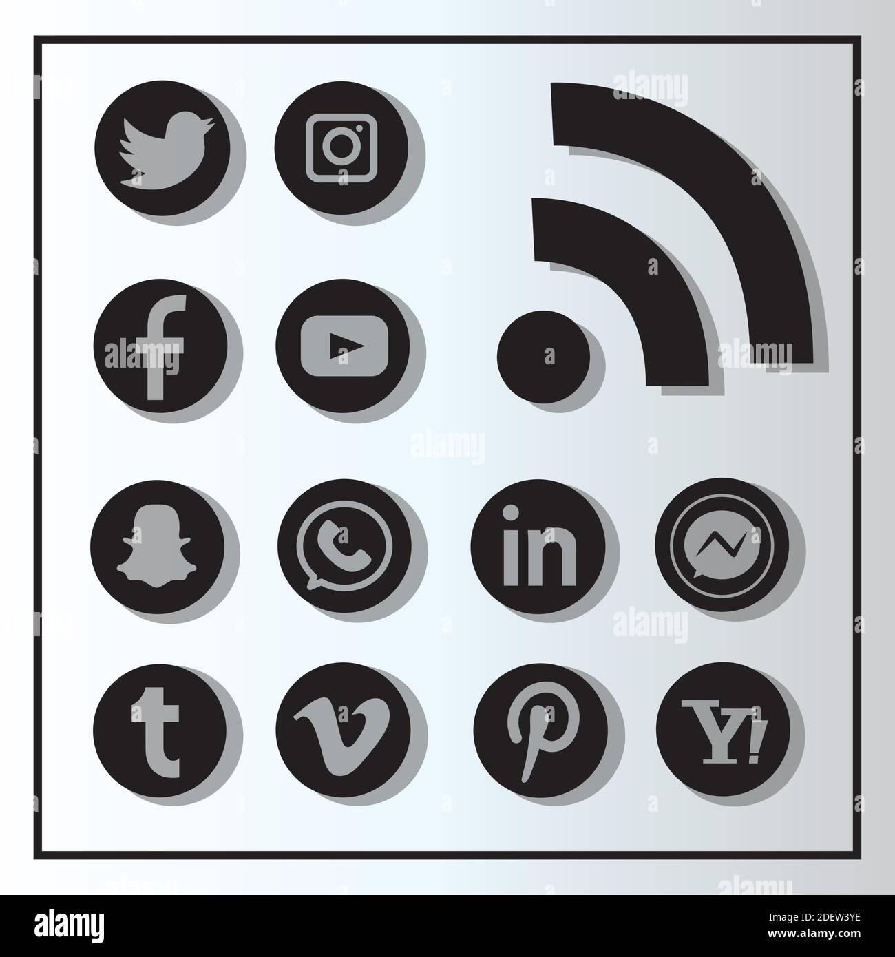 bundle of nine social media set icons Stock Vector Image & Art - Alamy
