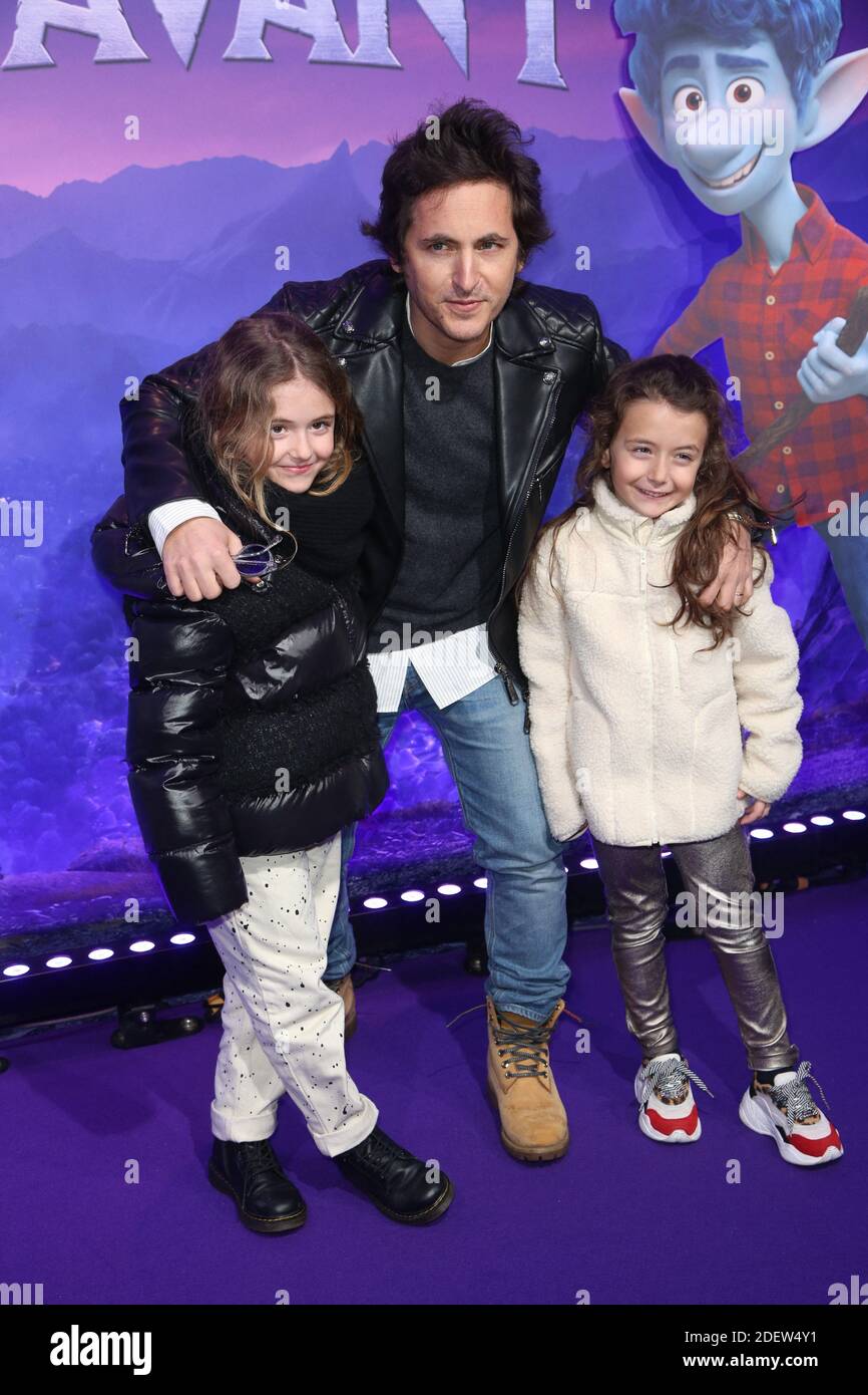 Mickael Miro and his daughters attending the premiere of 'En Avant ...