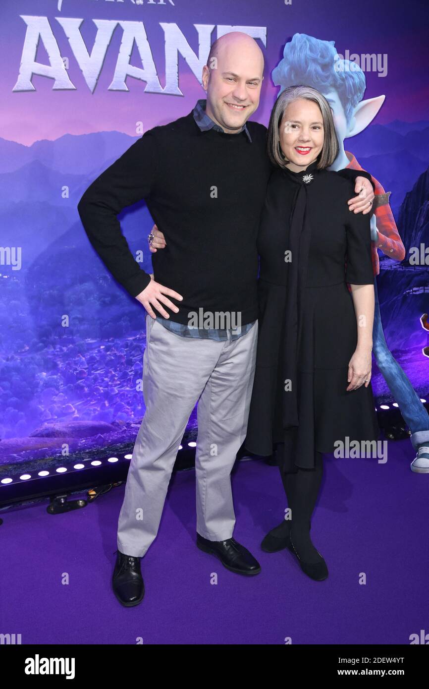 Dan Scanlon and his wife attending the premiere of 'En Avant' held at ...