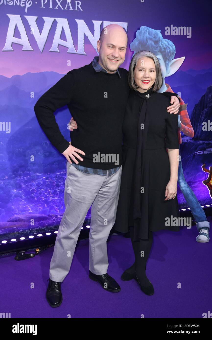 Dan Scanlon and his wife attending the premiere of 'En Avant' held at ...
