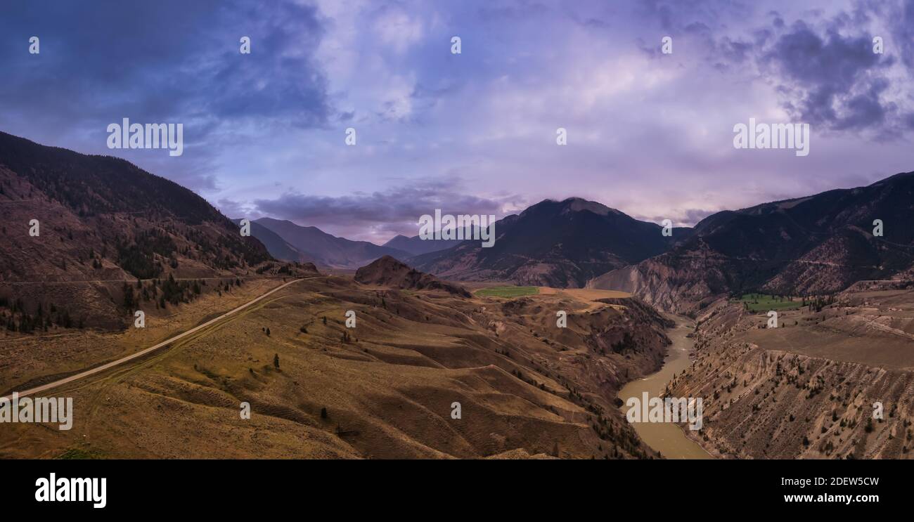 Aerial Panoramic View of a Scenic Highway in the Valley Stock Photo - Alamy
