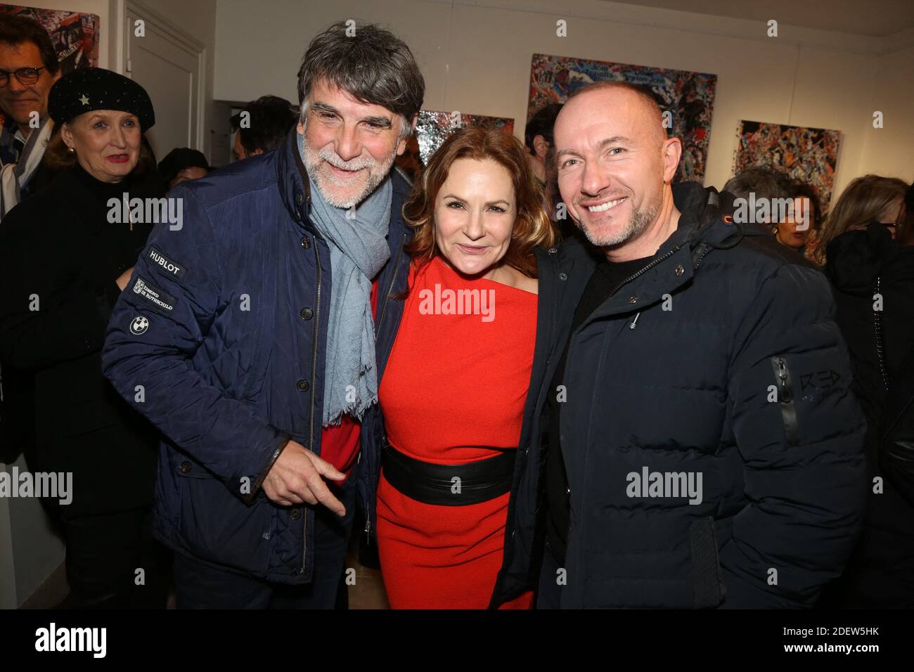Tex, Anne Mondy et Pascal Soetens lors du vernissage de l'exposition de ...