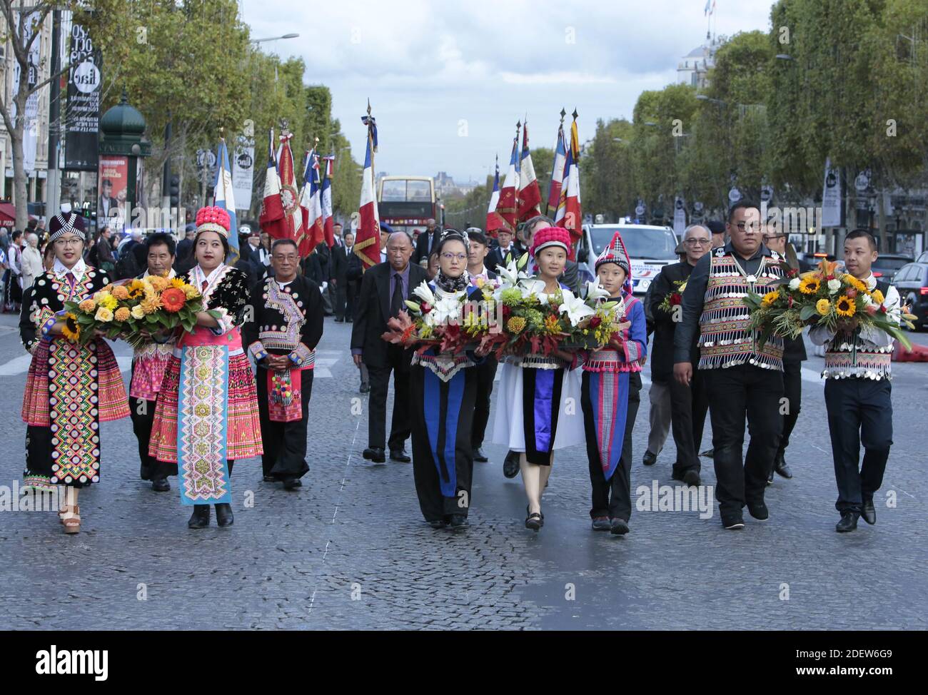 PARIS, FRANCE-OCTOBER 19: Tribute ceremony for Hmongs fighters at Arc ...