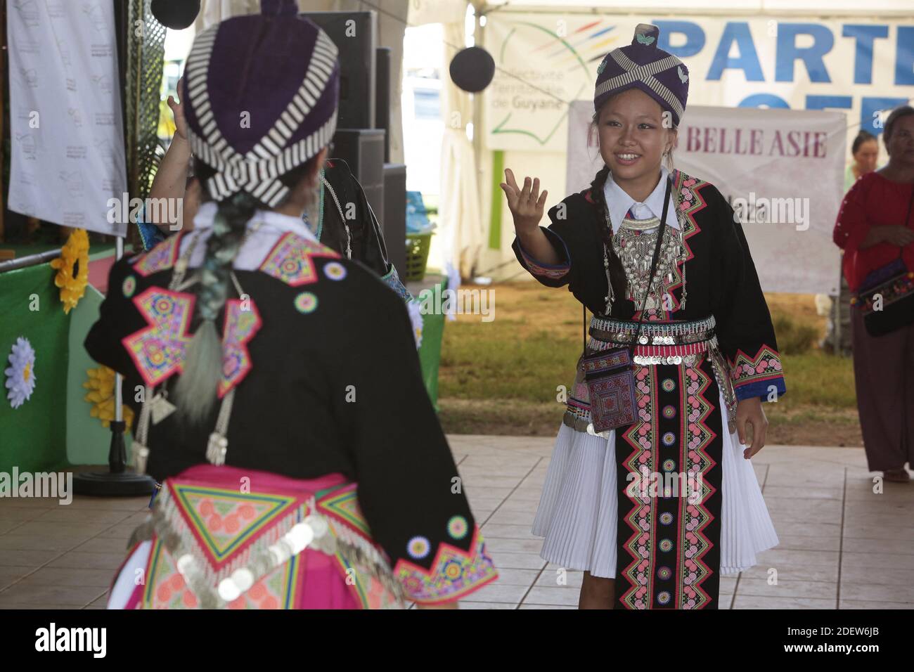 CACAO, FRENCH GUYANA -NOVEMBER 13: New year with traditional dress of ...