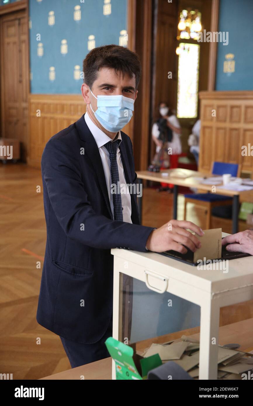 French Socialist Party (PS) candidate for mayor of Saint-Denis, Mathieu ...