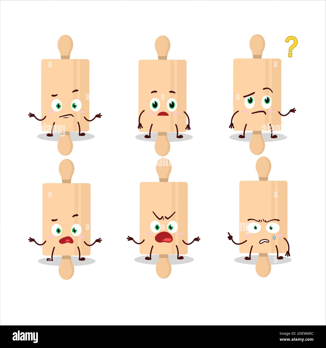 Cartoon character of rolling pin with what expression Stock Vector ...