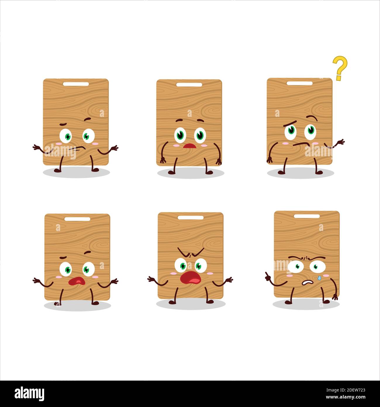 Cartoon character of rounded wood cutting with what expression Stock ...