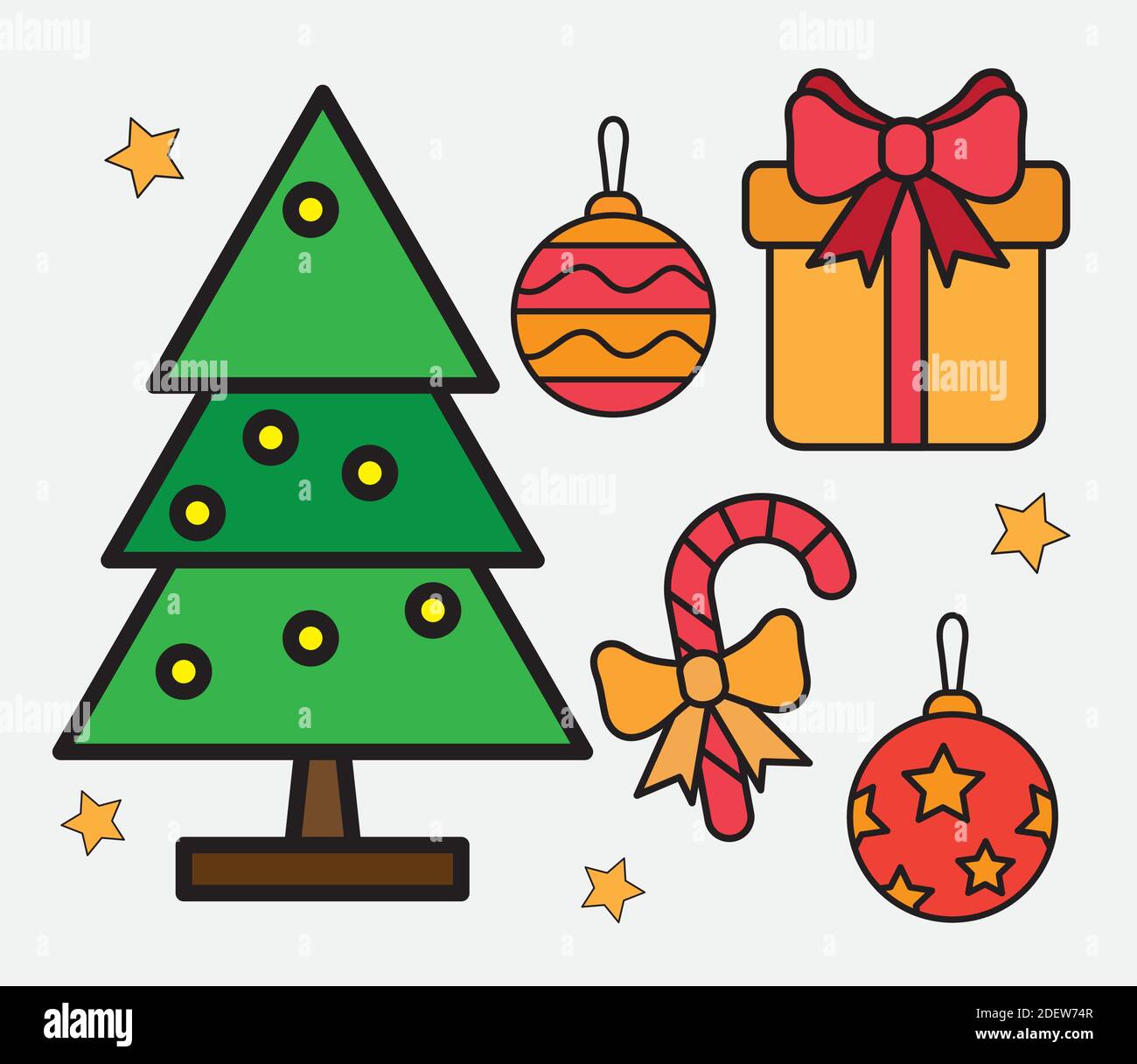 bundle of five christmas set line and fill icons Stock Vector Image ...