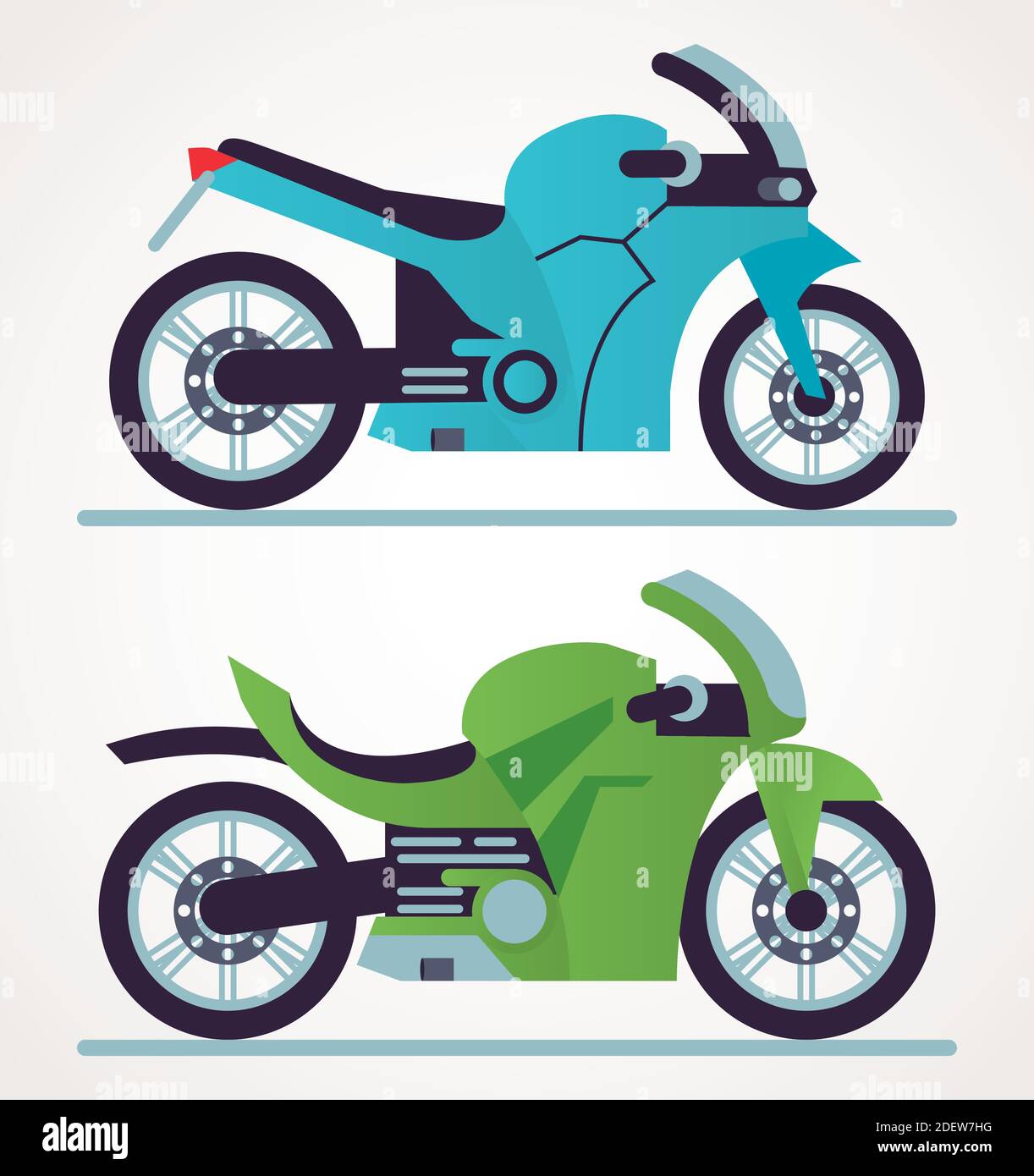 blue and green race motorcycles style vehicles icons vector ...