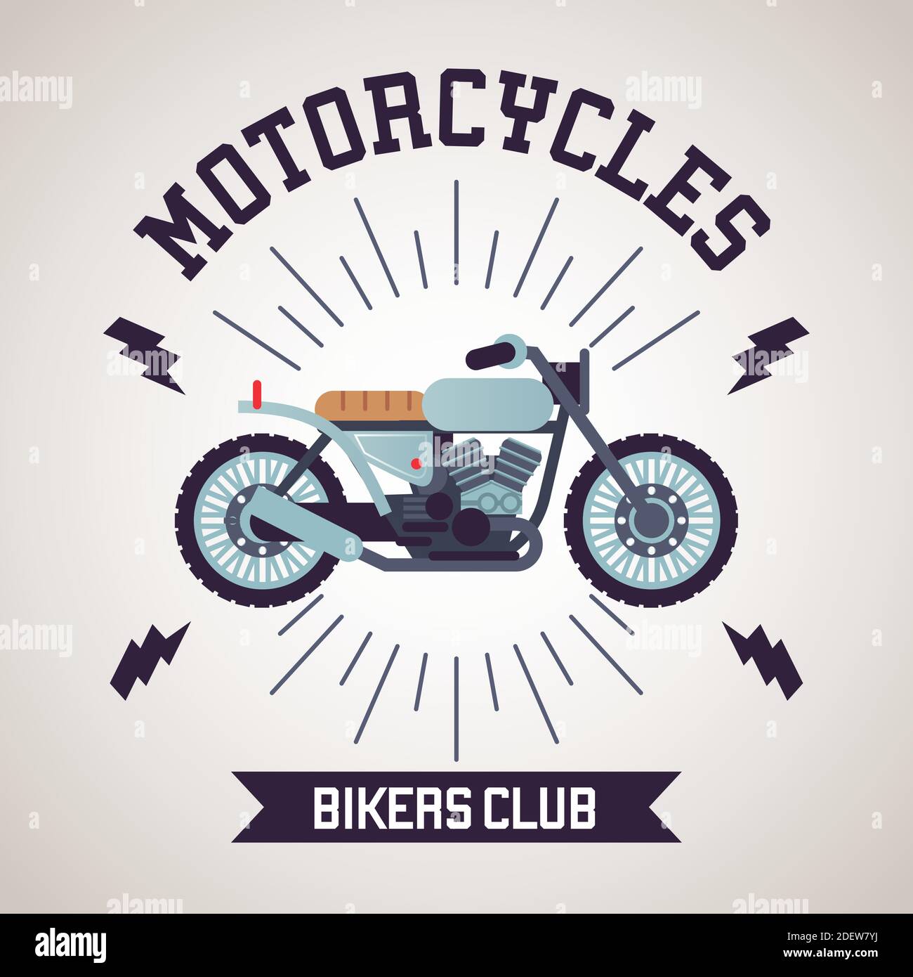 cafe racer motorcycle style with lettering vector illustration design ...