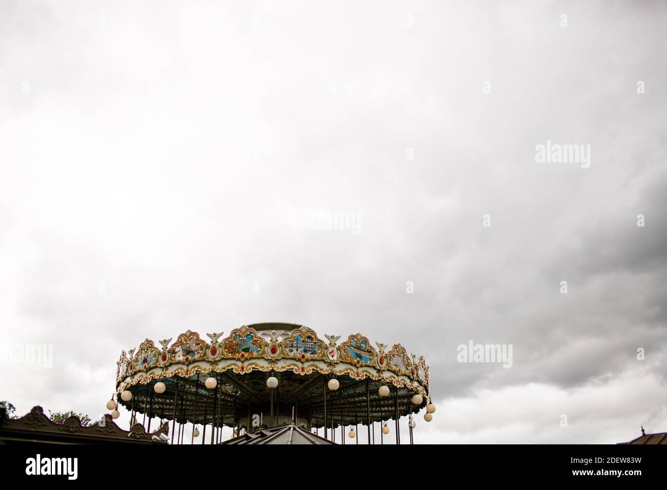 View of Top of Carousel in Paris on Cloudy Day Stock Photo - Alamy