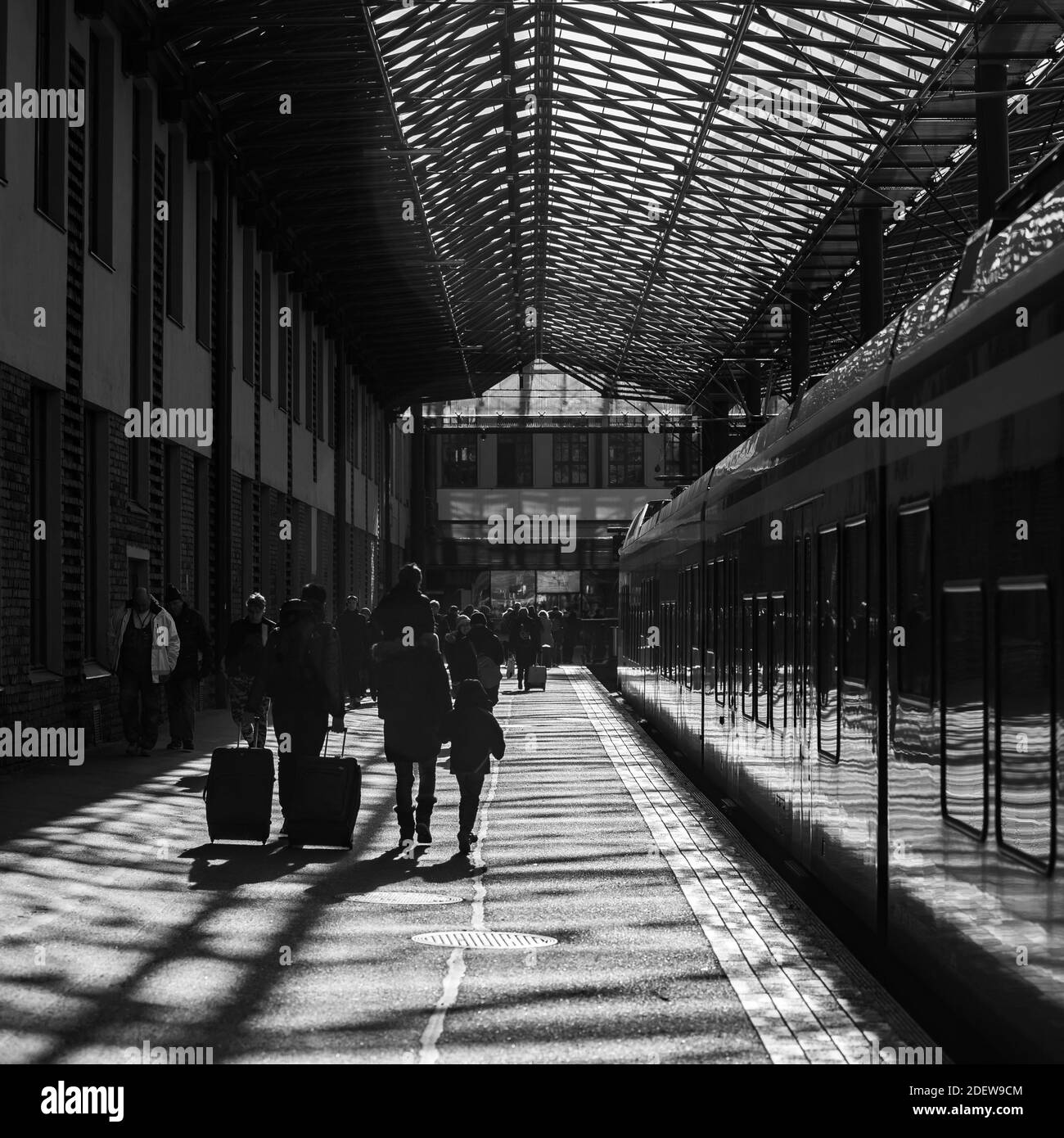 Sunlight on train Black and White Stock Photos & Images - Alamy