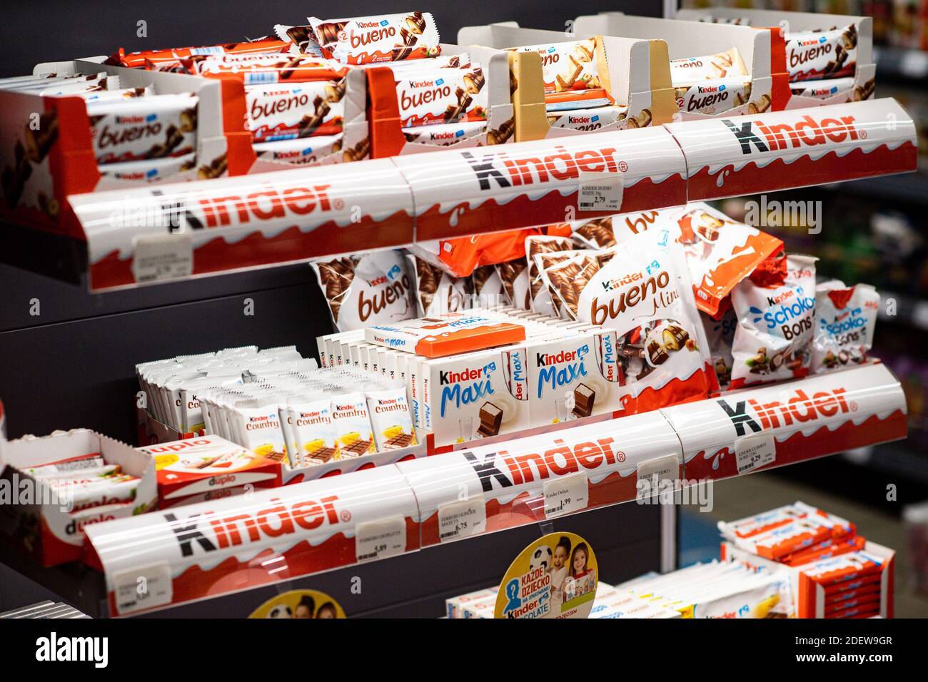 Gdansk, Poland. 01st Dec, 2020. Kinder sweets and chocolates seen at ...
