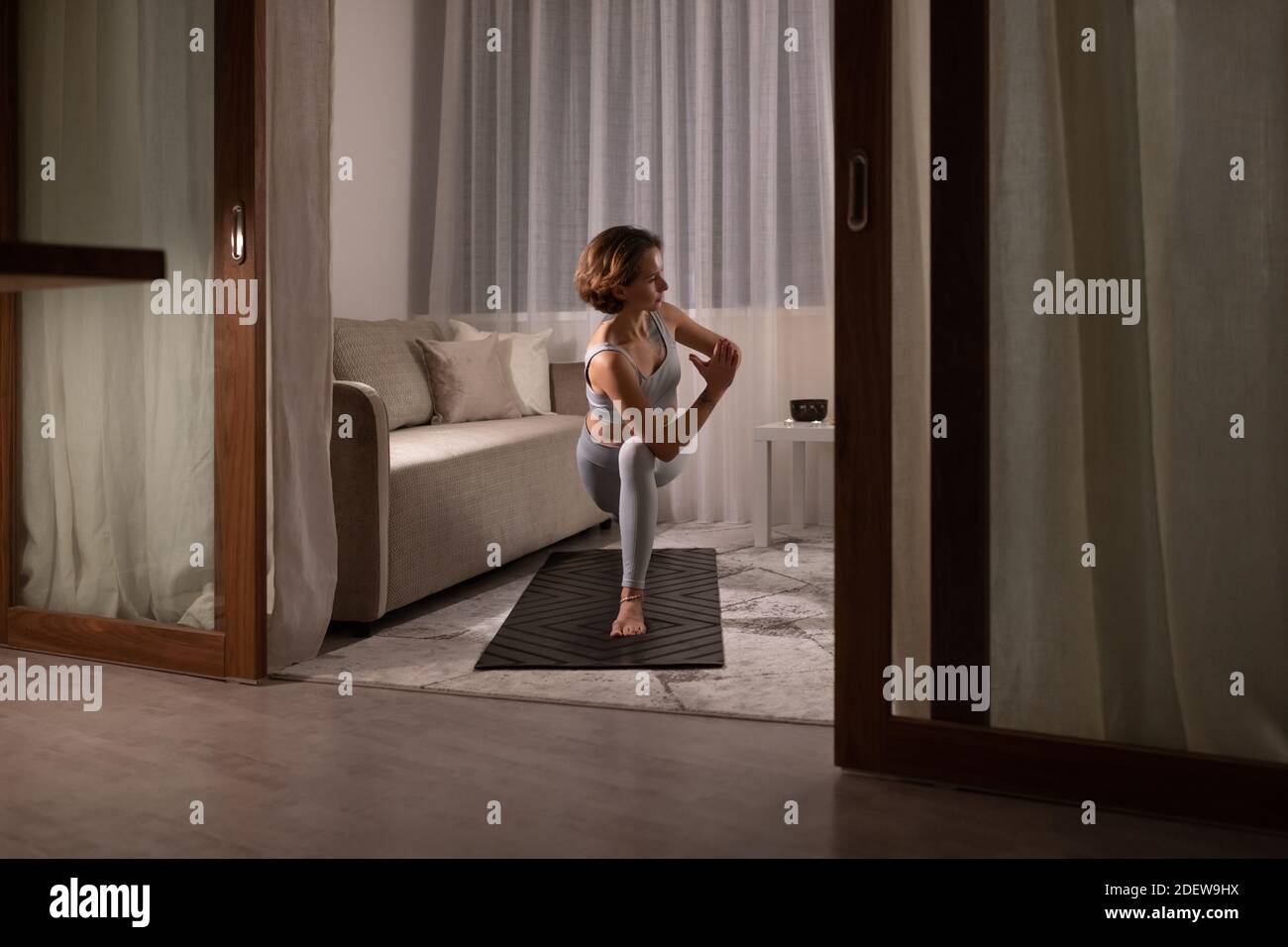 Revolved warrior pose hi-res stock photography and images - Alamy