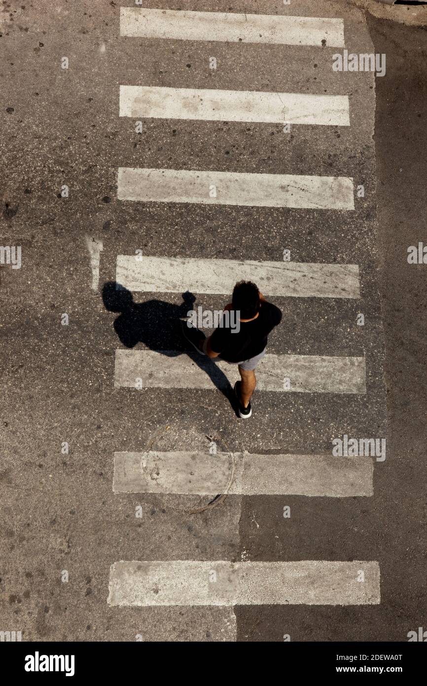 Grey white crosswalk on road hi-res stock photography and images - Alamy