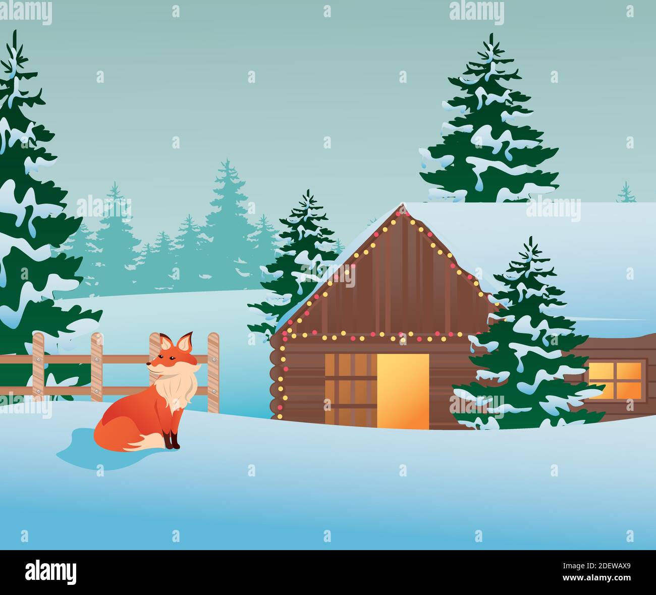 Winter local view Stock Vector Images - Alamy