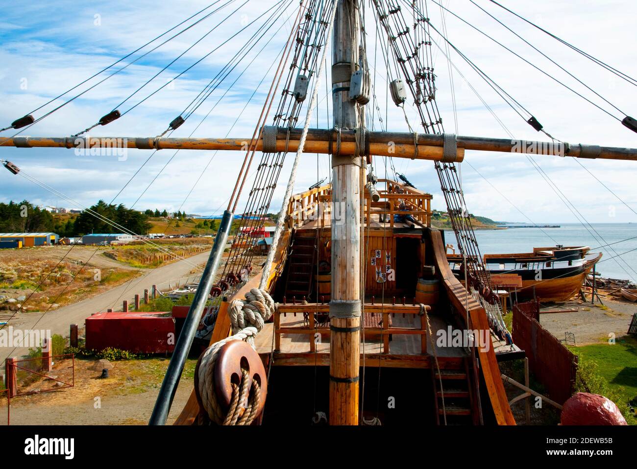 Deck of Wooden Sail Ship Stock Photo - Alamy