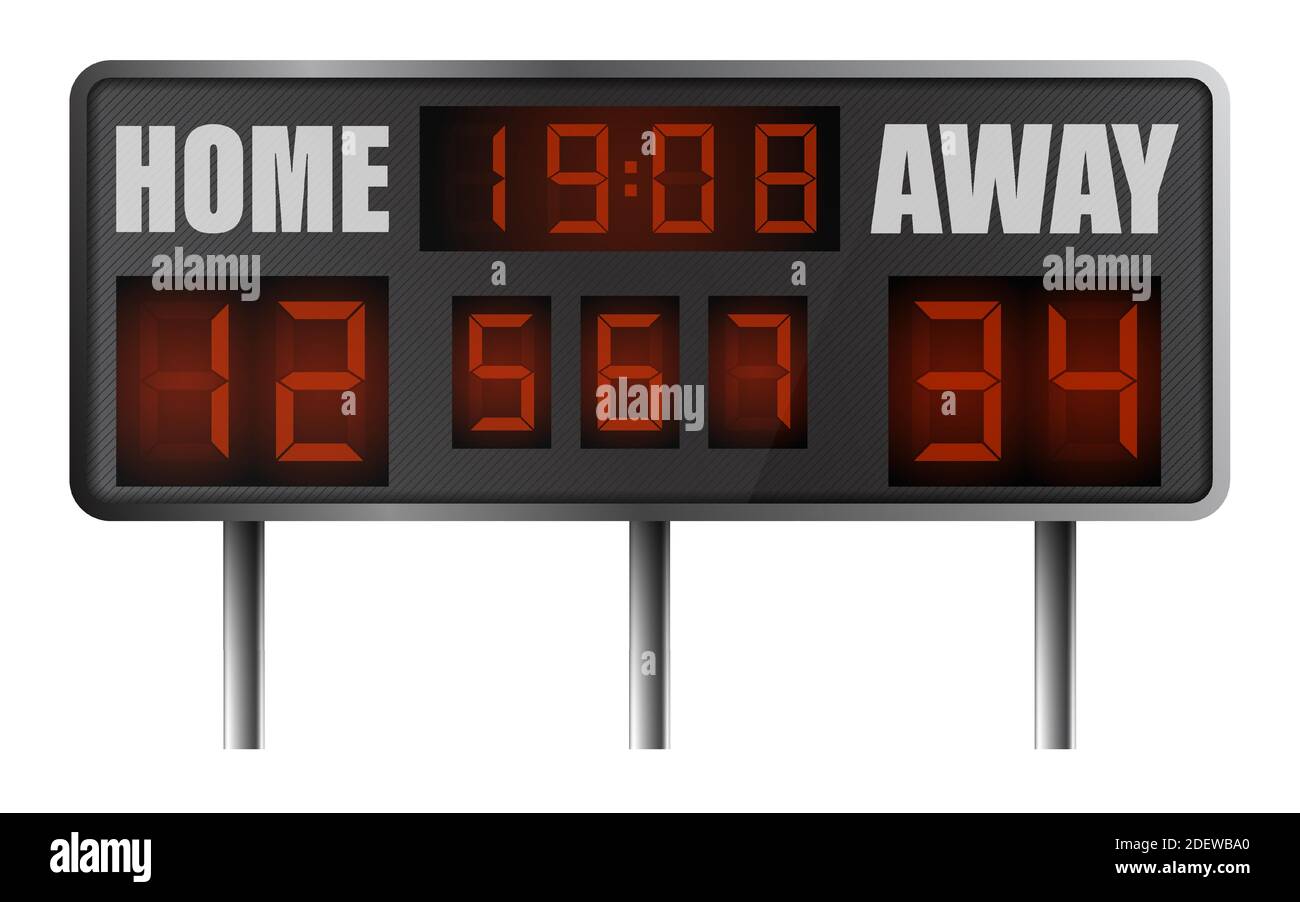 realistic electronic sports scoreboard. Score on board during match on ...