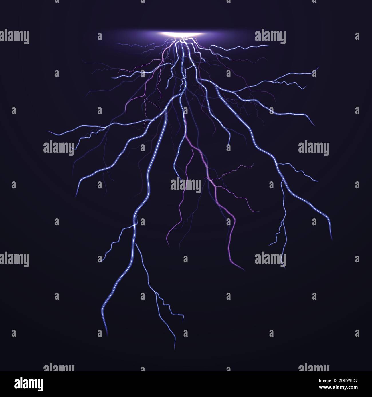 Vector thunder lightning isolated on black background Stock Vector ...