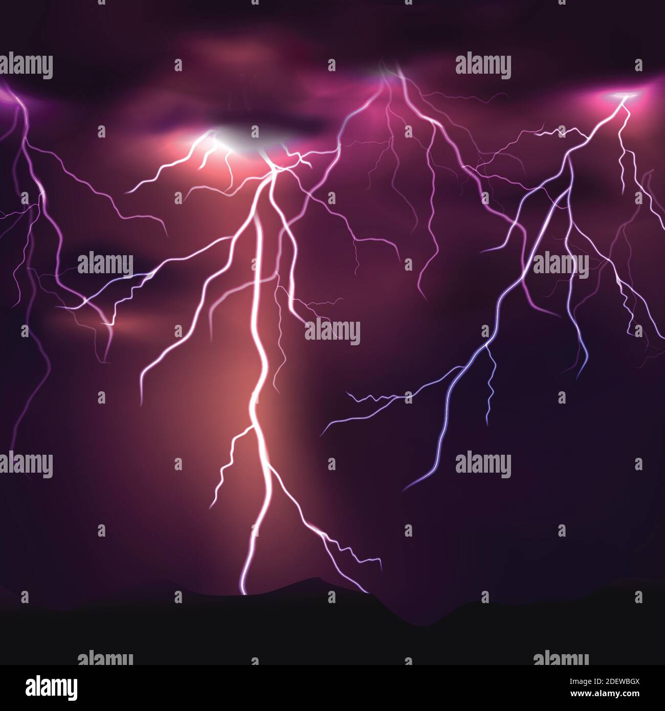 Bright thunder background with lightning Stock Vector Image & Art - Alamy
