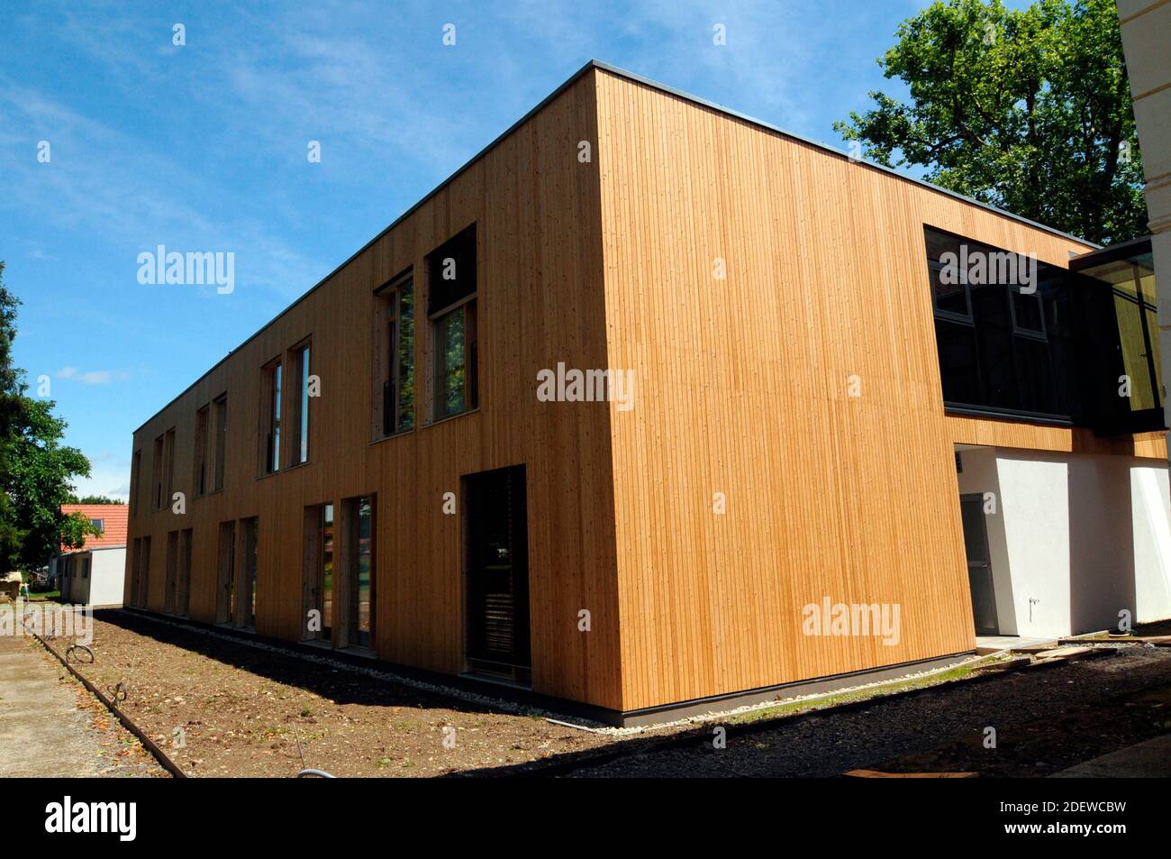House build with timber material Stock Photo - Alamy