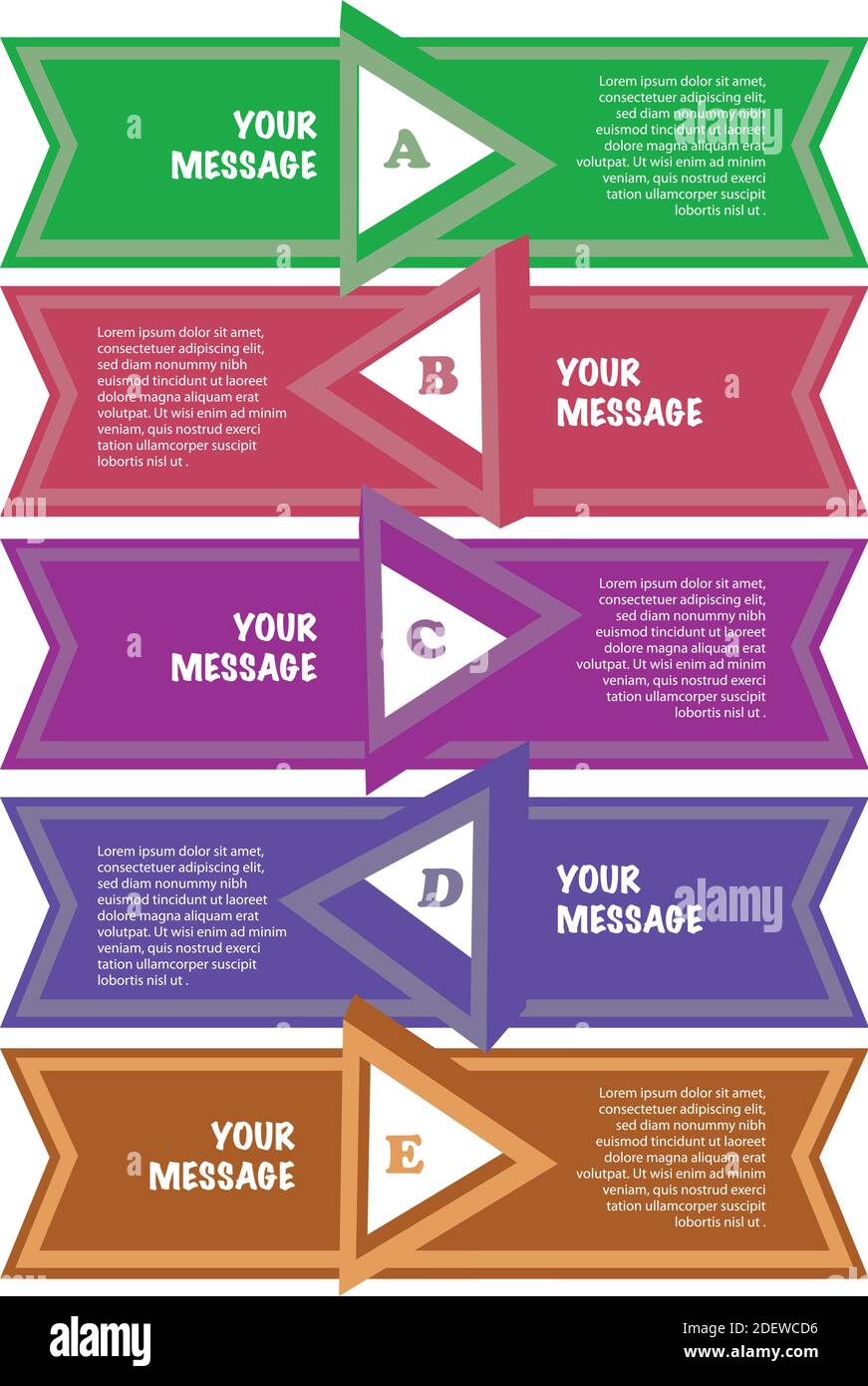 Simple layout design of five options with area for own copy. Vector ...