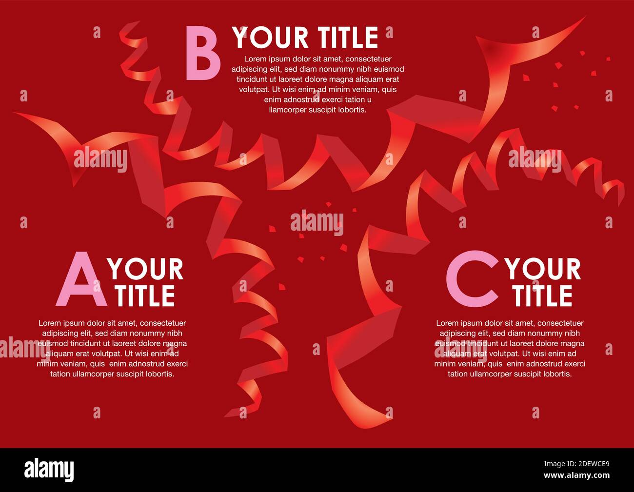 Vector illustration. Party background layout with 3 places for headline ...