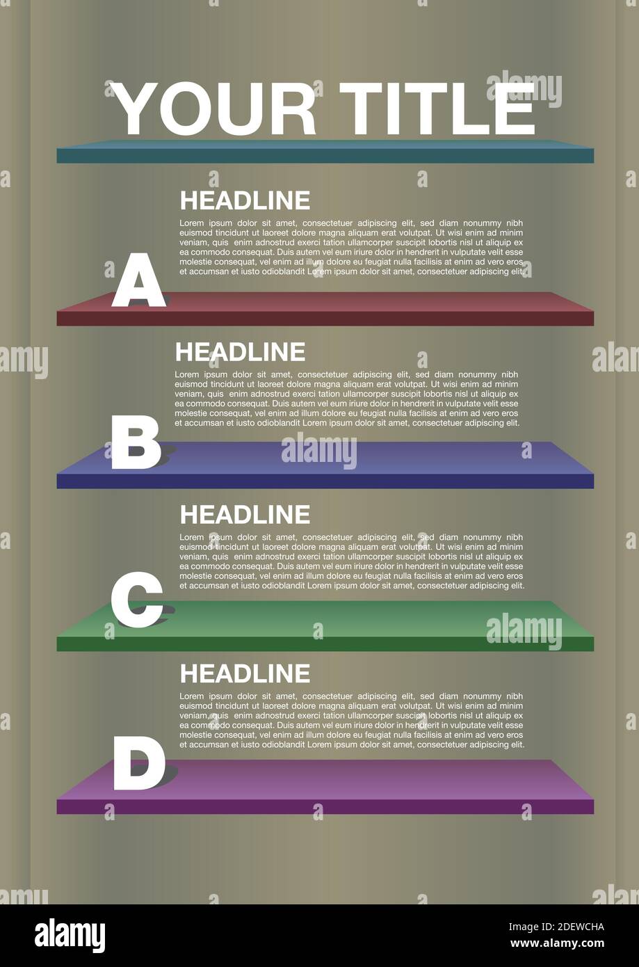 Layout Design with shelves and own area for text. Vector illustration ...