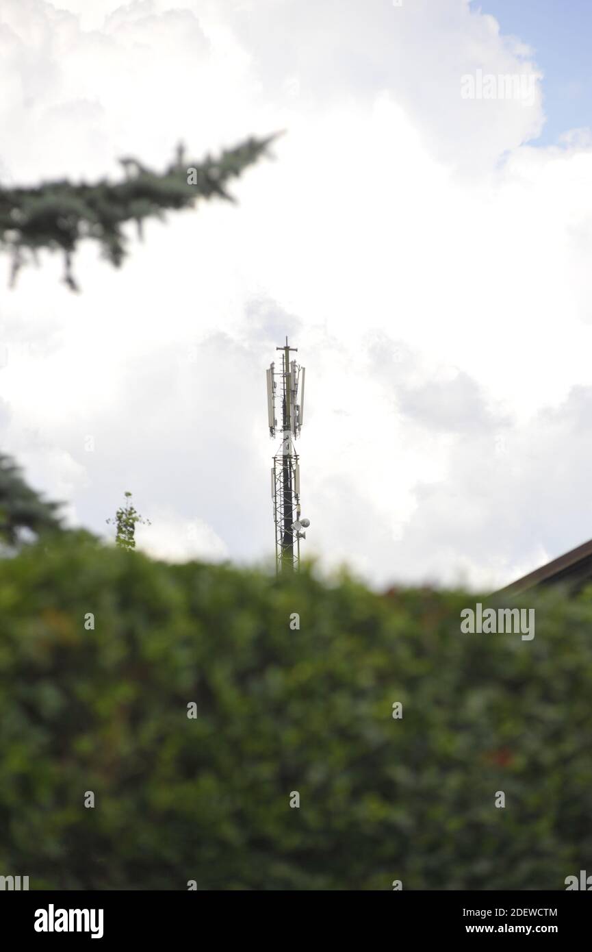 cell tower and antennas in a mobile or cellular network in the ...