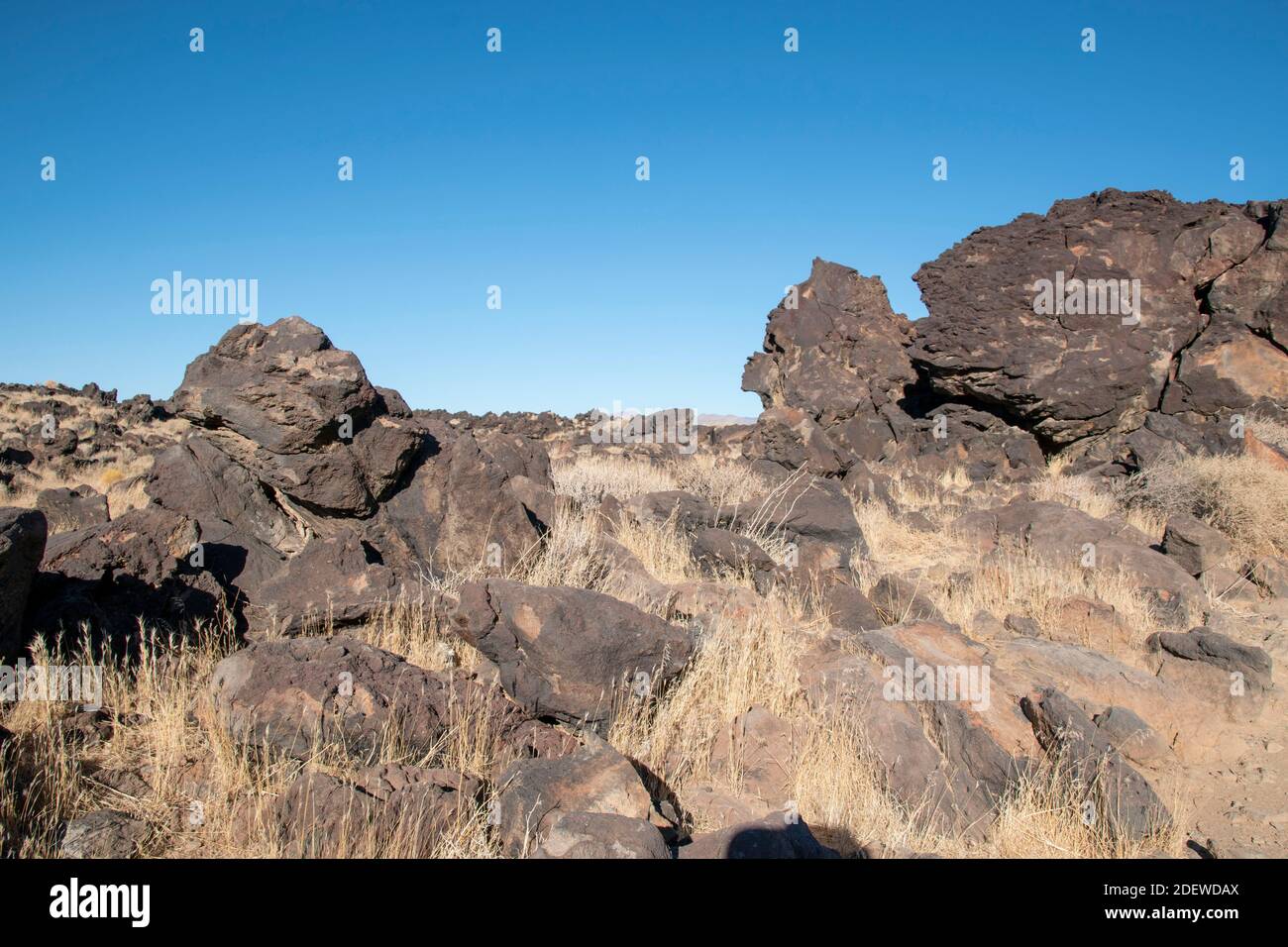 Fossil Falls is a dry riverbed that at one point featured a waterfall ...
