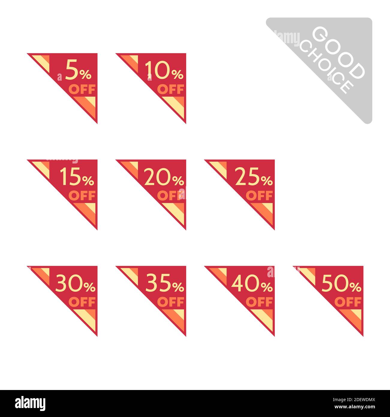 Set of editable discount labels with percent symbols. Geometric ...