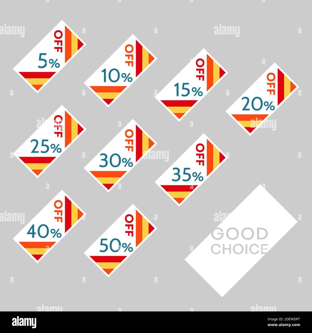 Set of editable discount labels with percent symbols. Geometric ...