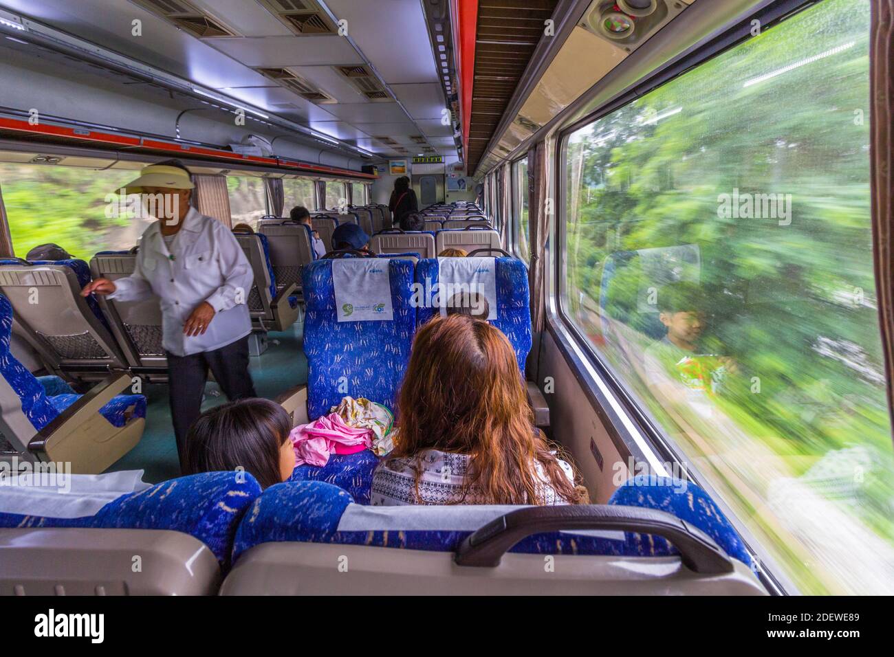 Passengers inside a Korail train bound for Seoul from Yeongwol, South ...