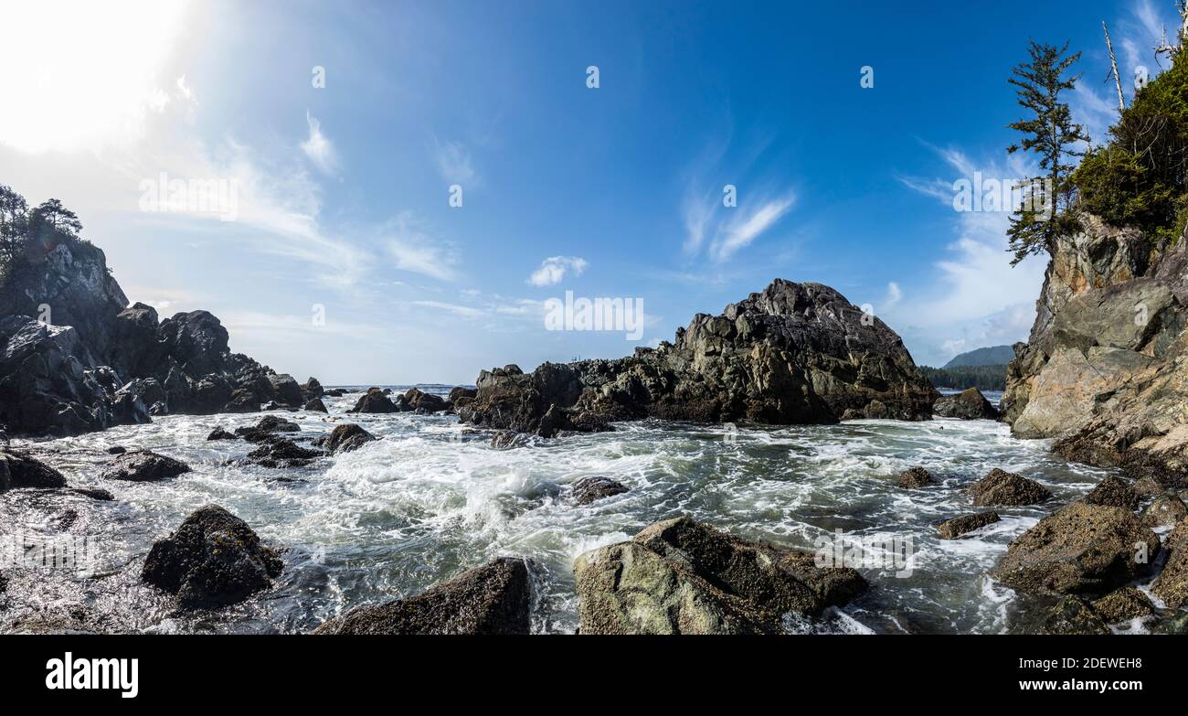 This is where the hot springs at Hot Springs Cove meets the water on ...