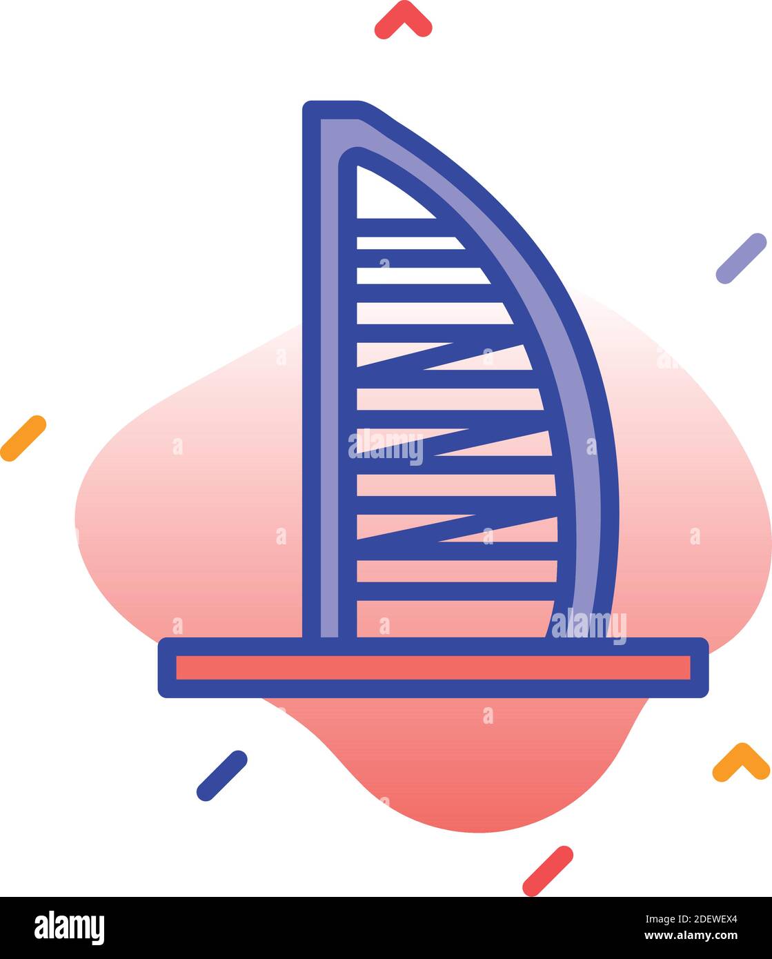 Burj al Arab, Hotel, Dubai, skyscraper fully editable vector icons ...
