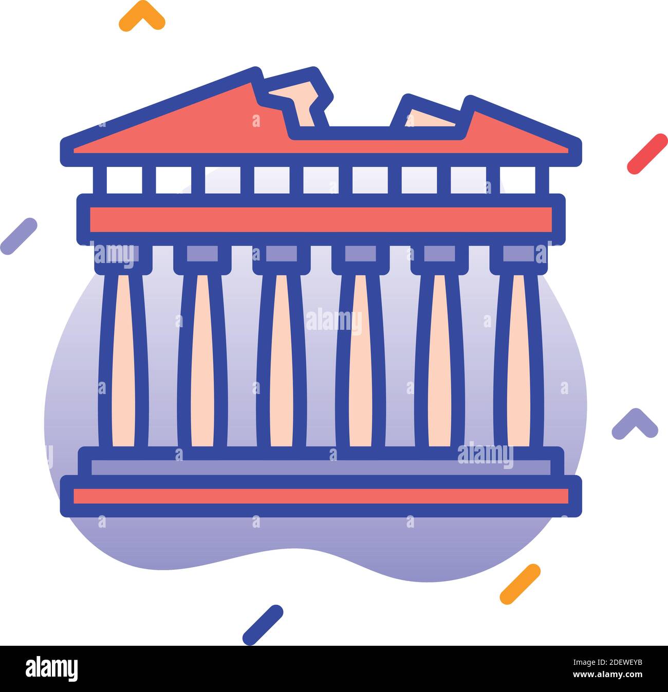 Acropolis, Athens, Greece, monuments fully editable vector icons Stock ...