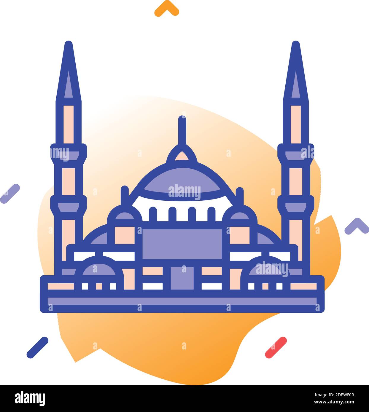 Blue Mosque, Istanbul,Turkey, Mosque fully editable vector icons Stock ...