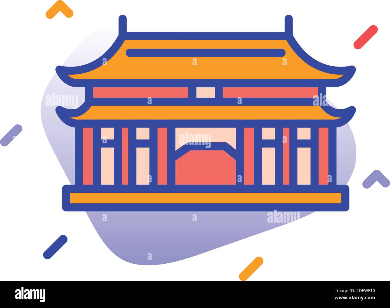 Forbidden City, Beijing, China, landmark fully editable vector icons ...