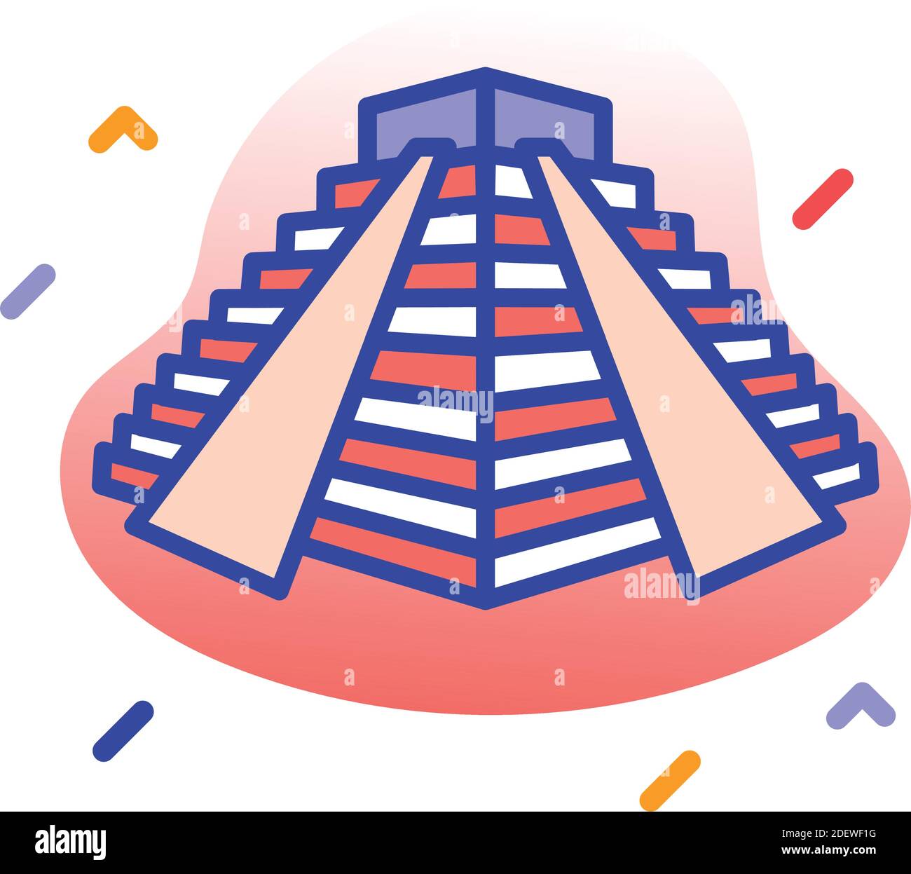 Chichen Itza, Mexico, landmark, pyramid fully editable vector icons ...