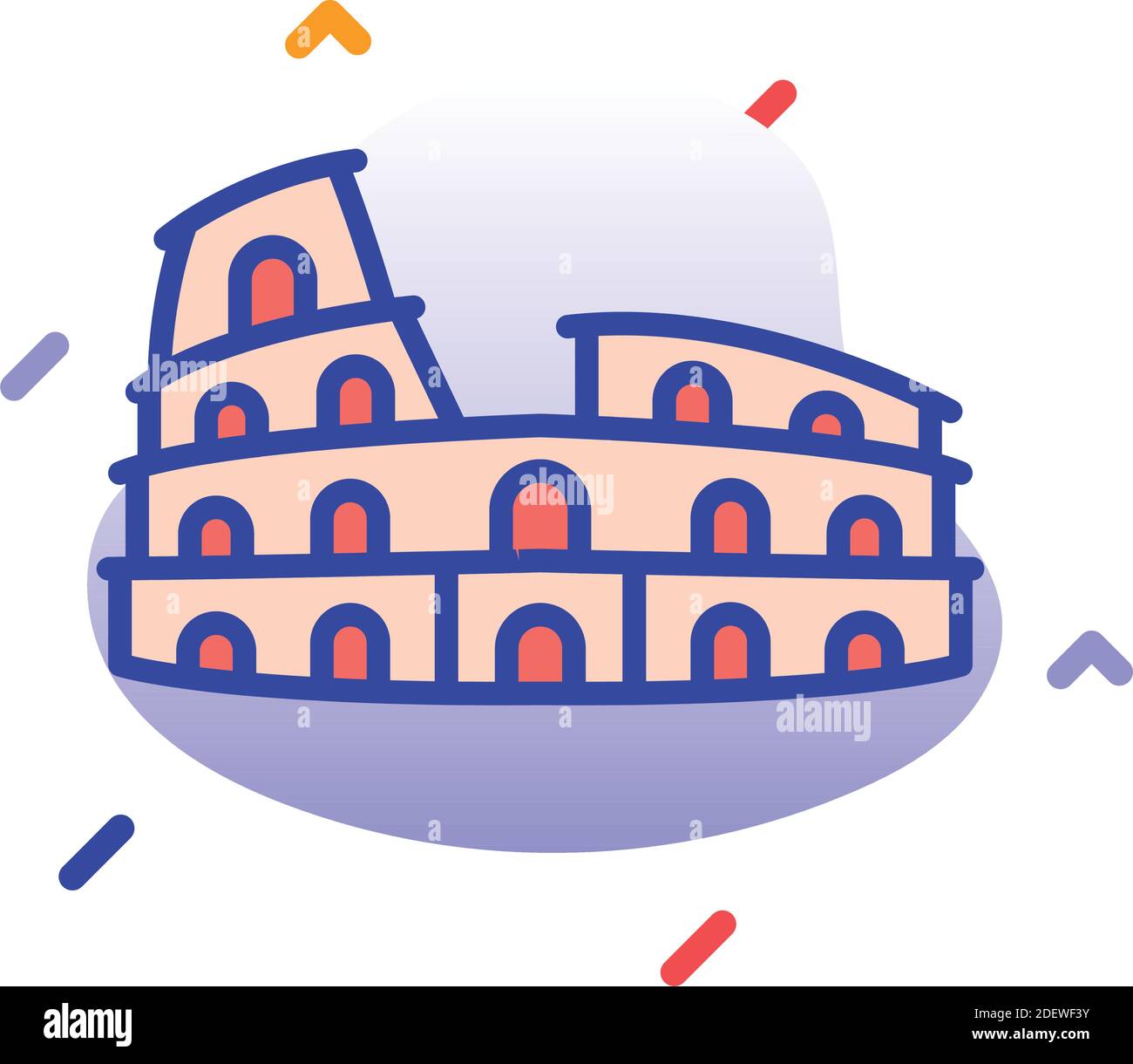 Colosseum, Rome, Italy, amphitheatre fully editable vector icons Stock ...