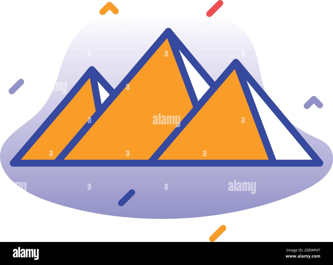 Pyramids, Giza, Egypt, world landmarks fully editable vector icons ...