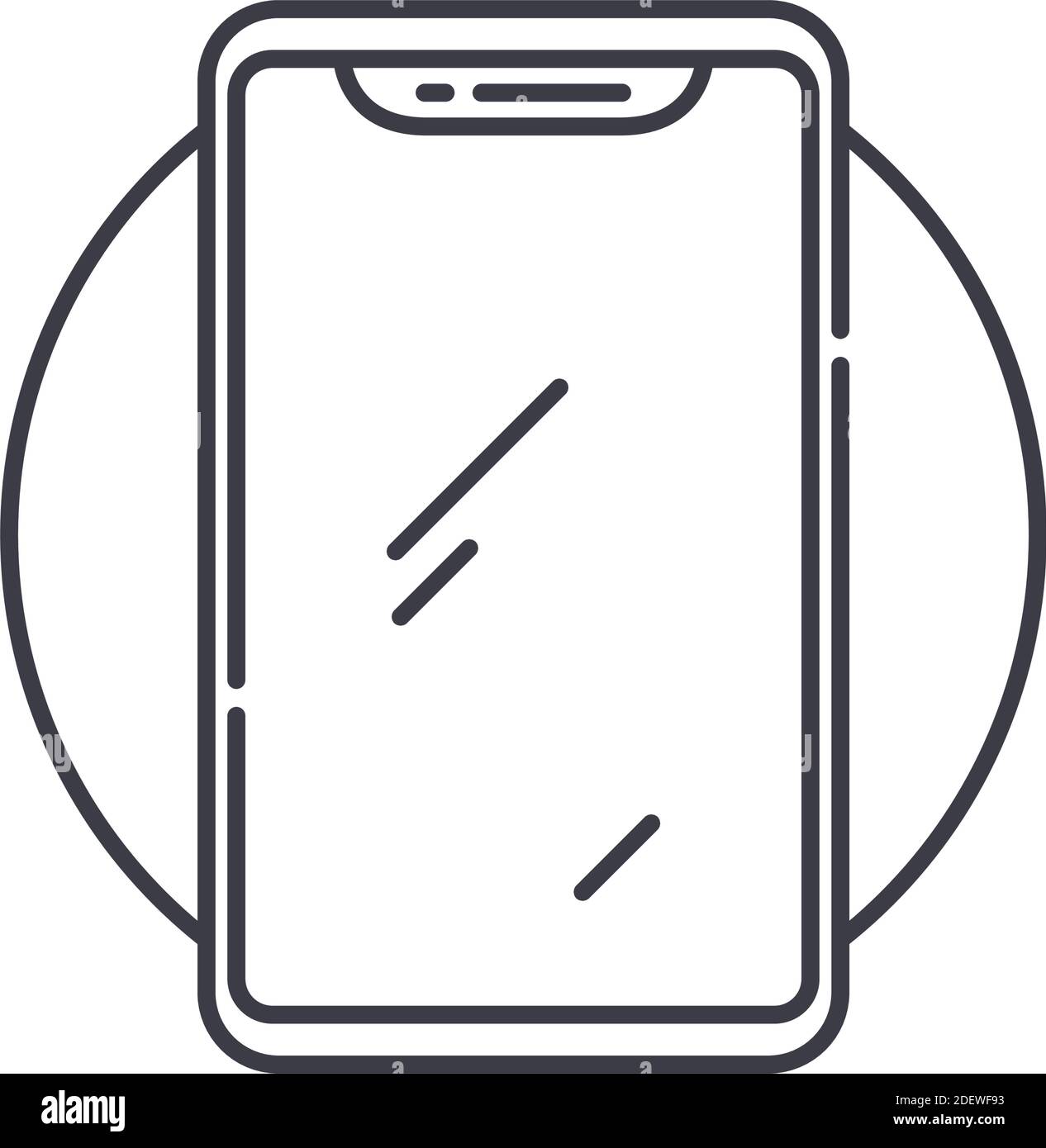 Mobile icon, linear isolated illustration, thin line vector, web design ...